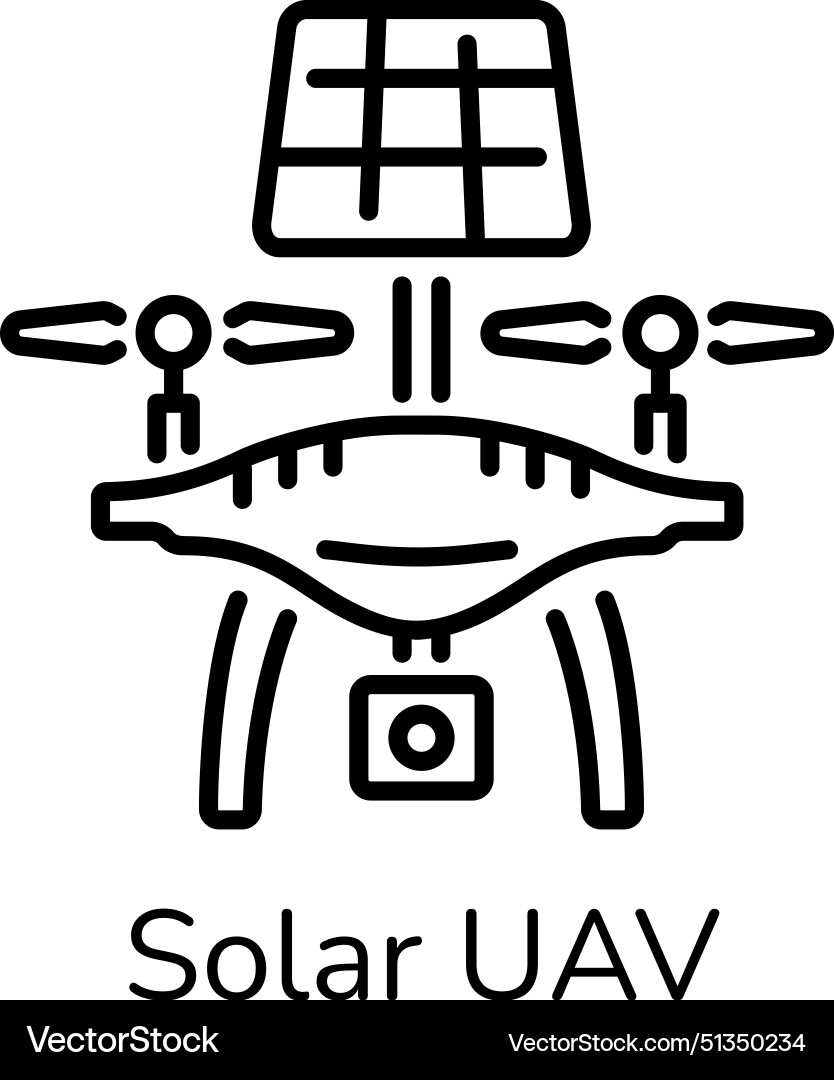 Solar uav Royalty Free Vector Image - VectorStock