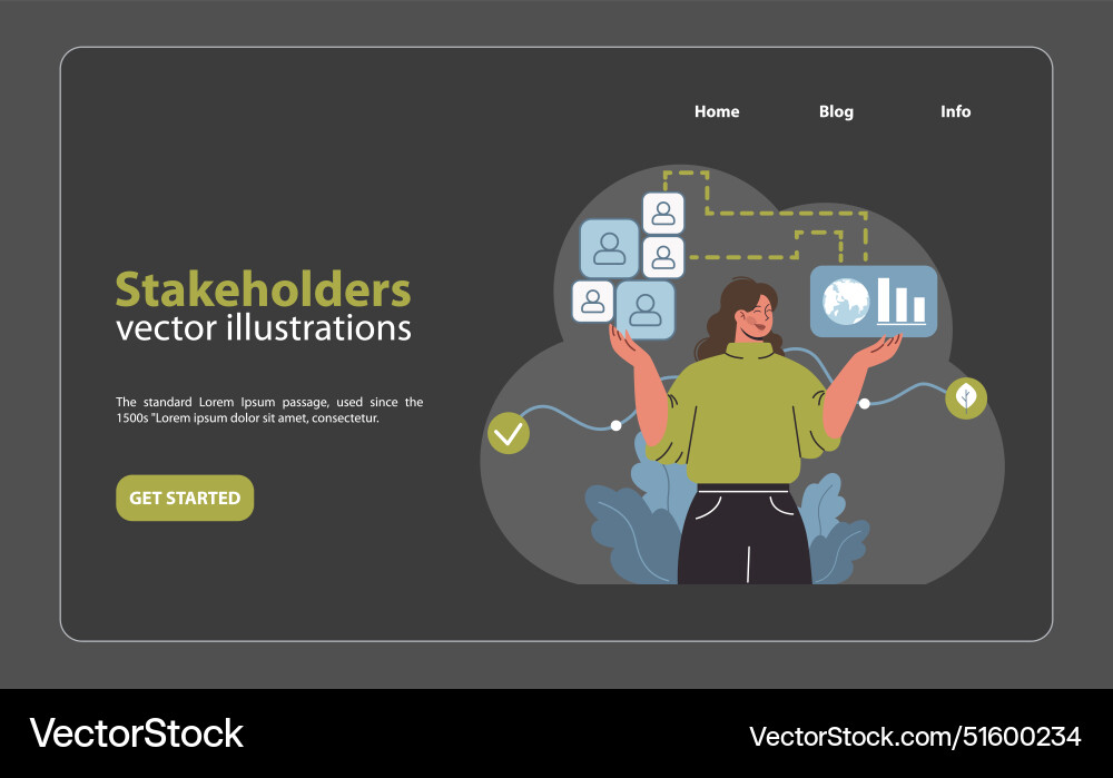 Stakeholder engagement in sustainability Vector Image
