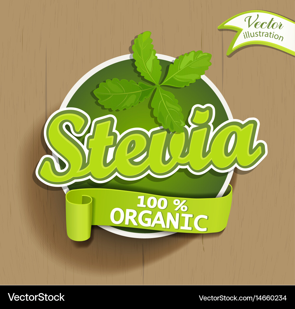 Stevia Logo Aufkleber Lizenzfreies Vektorbild