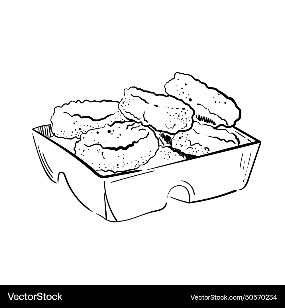 Vintage nuggets drawing hand drawn Royalty Free Vector Image