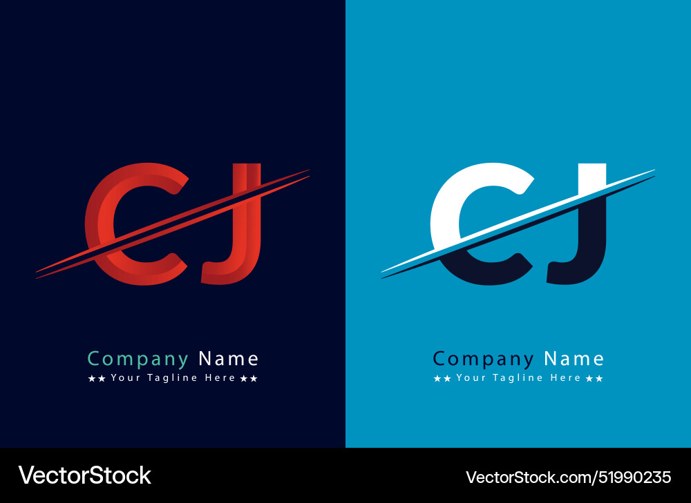 Abstract cj letter logo design template Royalty Free Vector