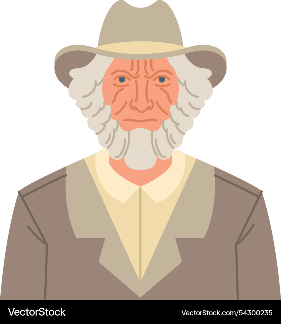 Amish old man portrait Royalty Free Vector Image