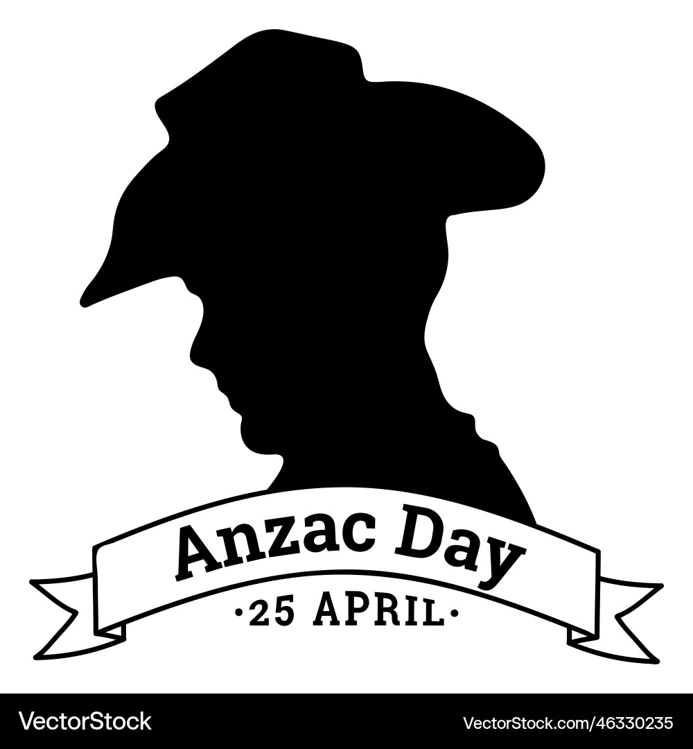 Anzac day man silhouette Royalty Free Vector Image