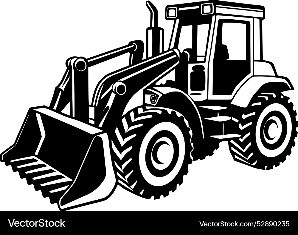 Backhoe loader silhouette Royalty Free Vector Image