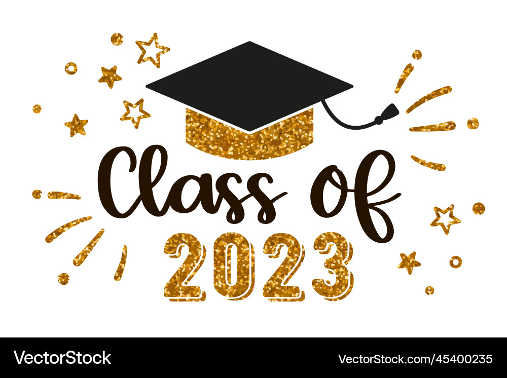 Class of 2023 graduation congratulations Vector Image