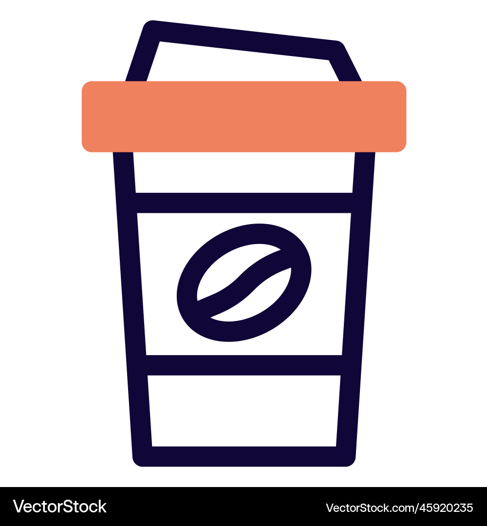 Coffee glass outline icon Royalty Free Vector Image