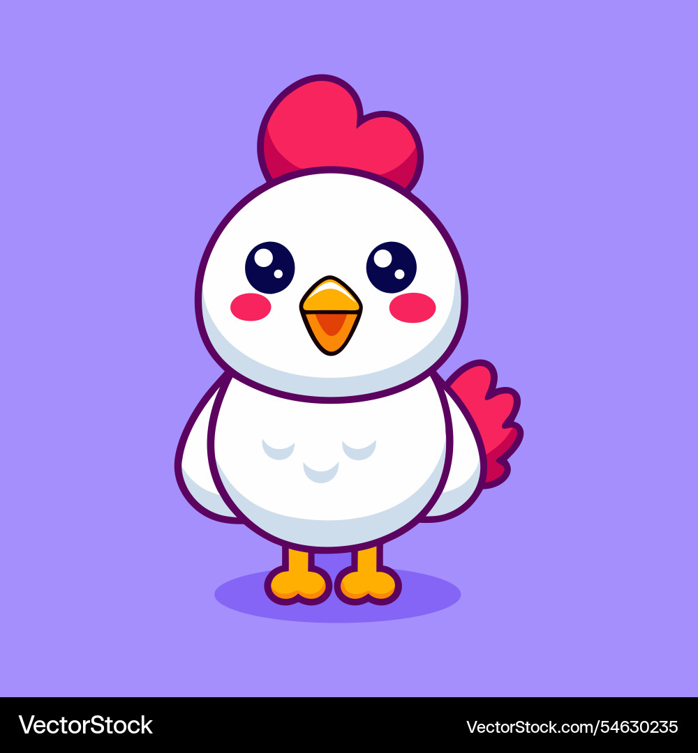 Cute chicken cartoon icon Royalty Free Vector Image