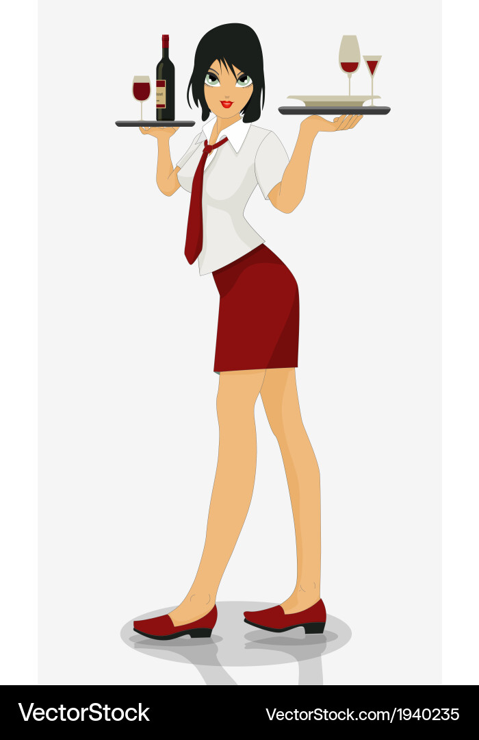 Employee serving Royalty Free Vector Image - VectorStock