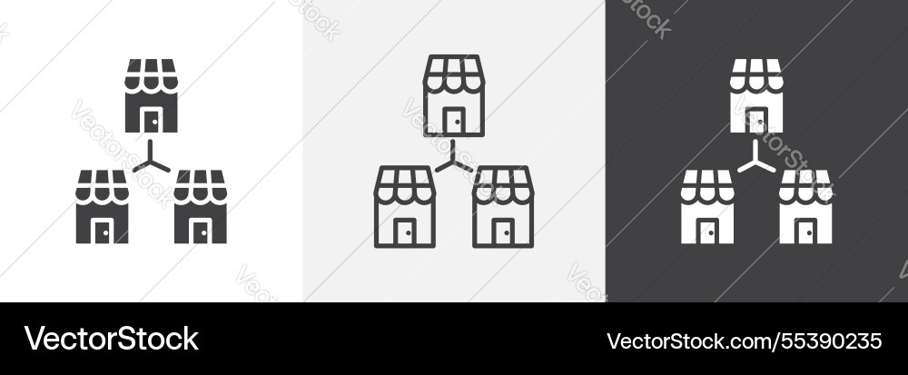 Franchise icons graphics pack Royalty Free Vector Image