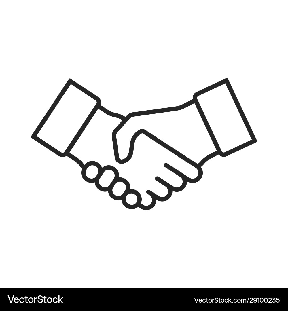 Handshake icon outline Royalty Free Vector Image