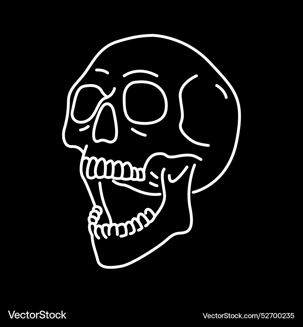 Human head anatomy horror skull 7 monoline Vector Image