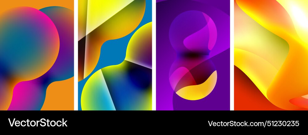 Liquid abstract shapes with gradient colors Vector Image