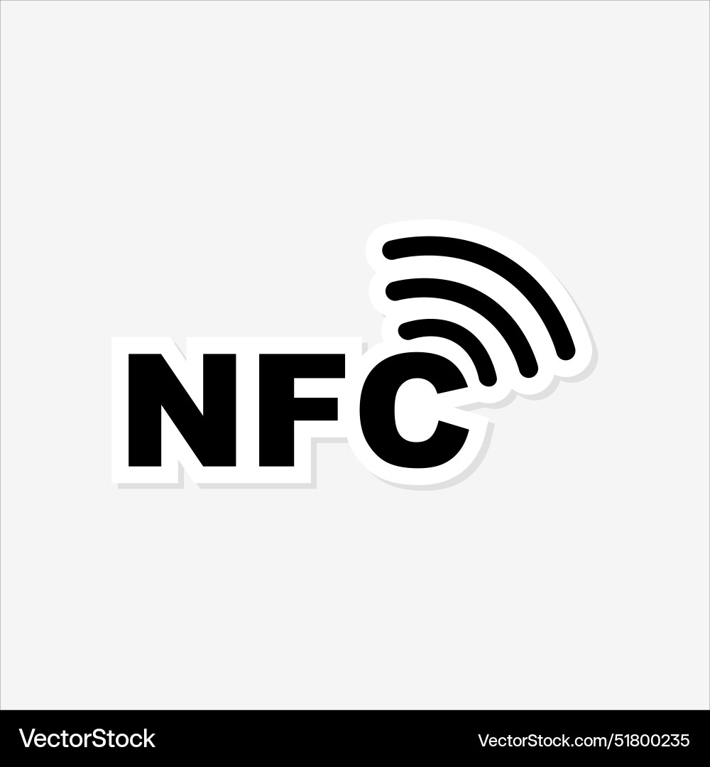 Nfc icon smart payment symbol simple flat design Vector Image
