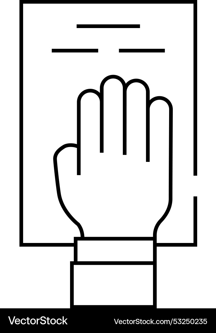 Oath on constitution line icon Royalty Free Vector Image