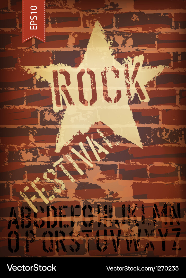 Rock Festival Poster Template Royalty Free Vector Image