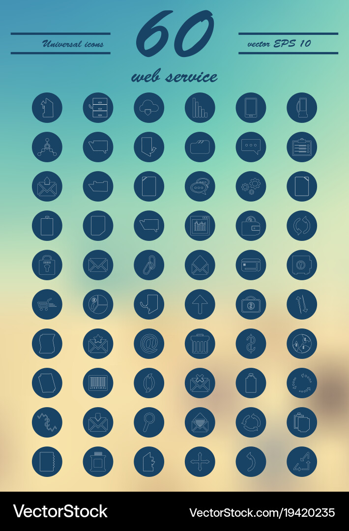 Service line icons set Royalty Free Vector Image