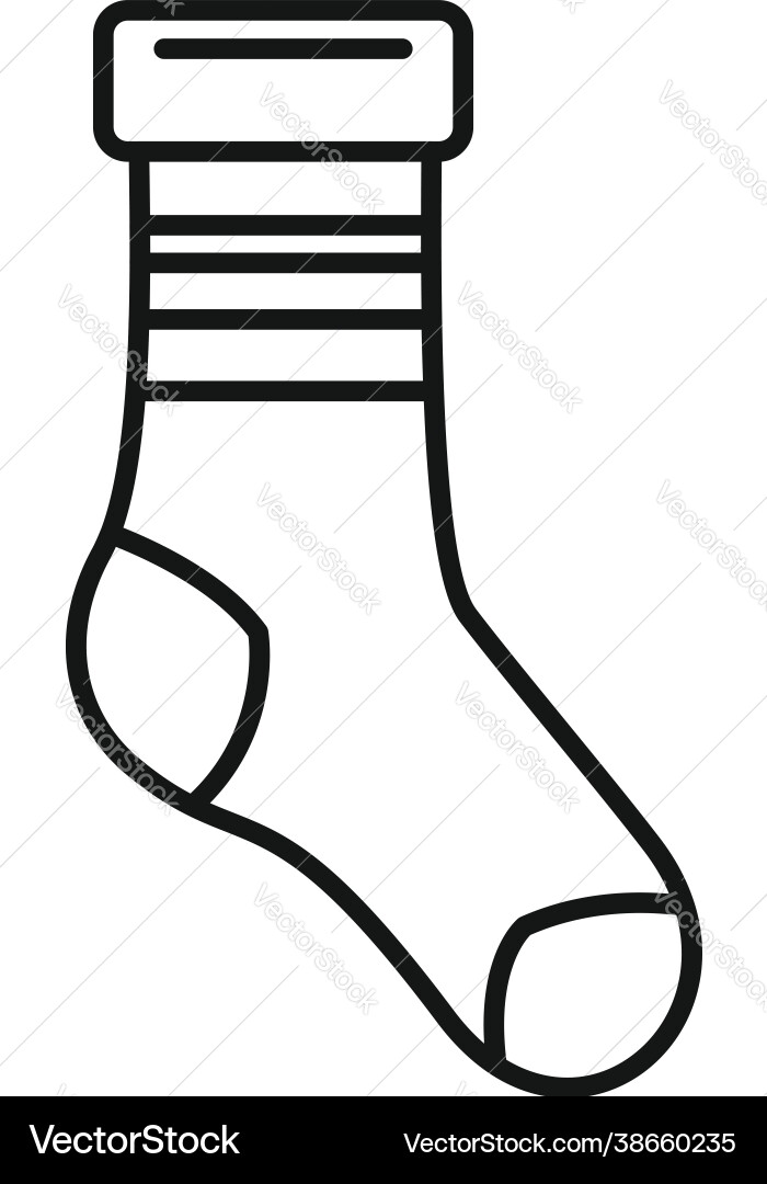 Stinky sock icon outline cute line Royalty Free Vector Image