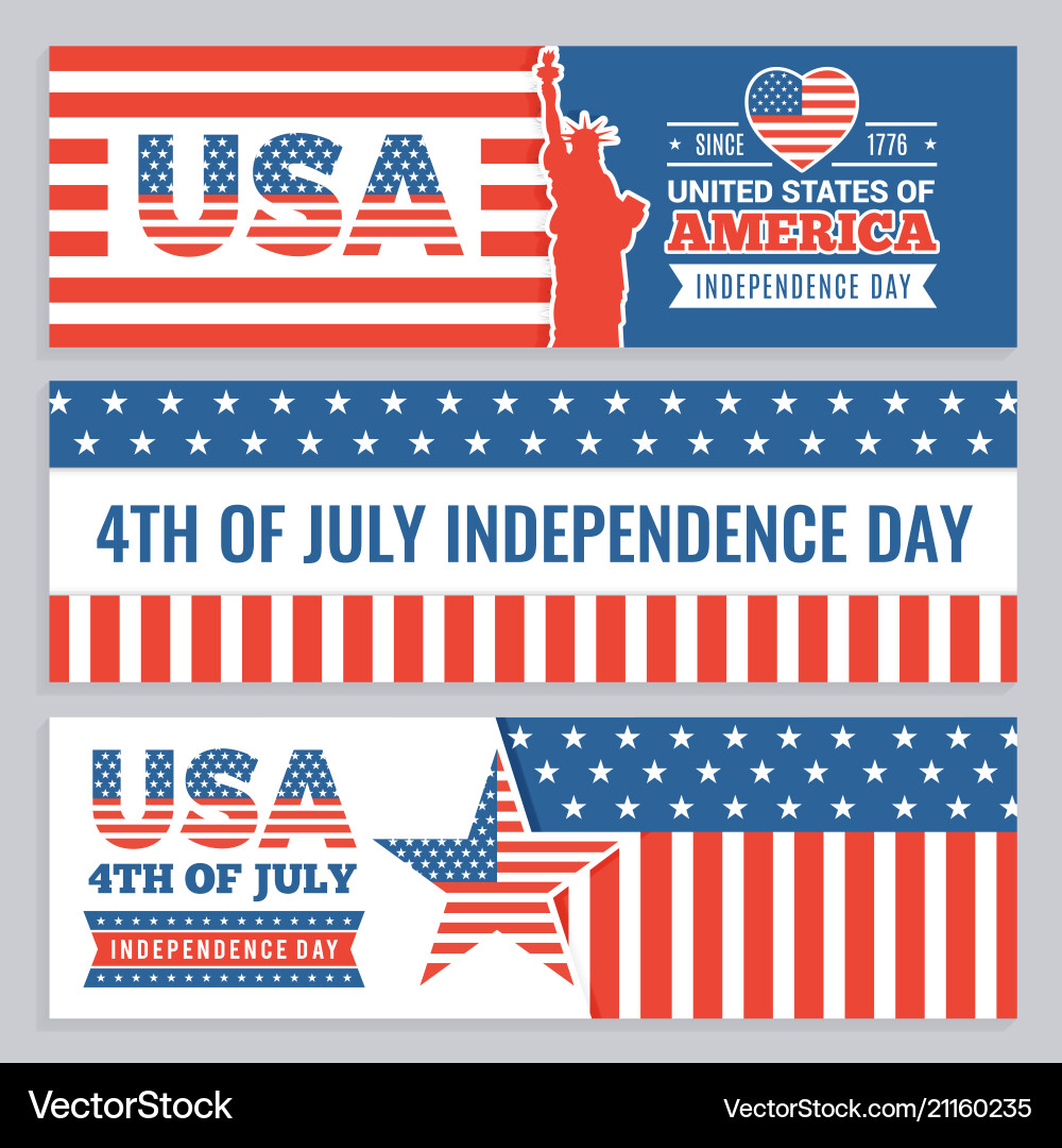 USA Independence Day Banners Royalty Free Vector Image