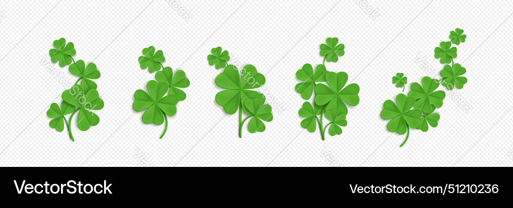 3d clover four leaf and shamrock on st patrick day