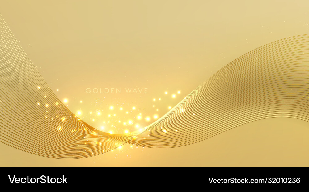Abstract shiny color gold wave design element Vector Image