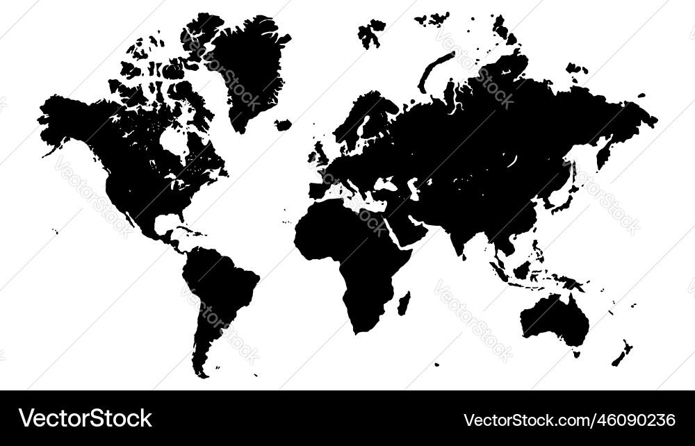 Blank world map flat earth globe worldmap Vector Image