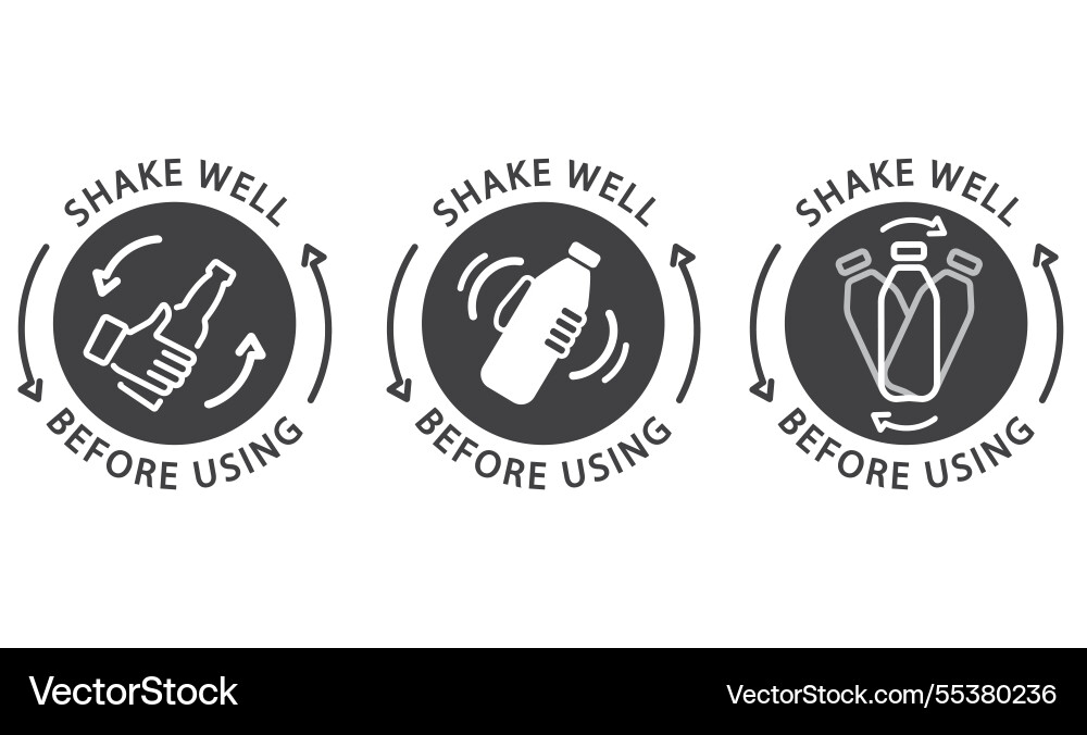 Bottle label - shake well before use Royalty Free Vector