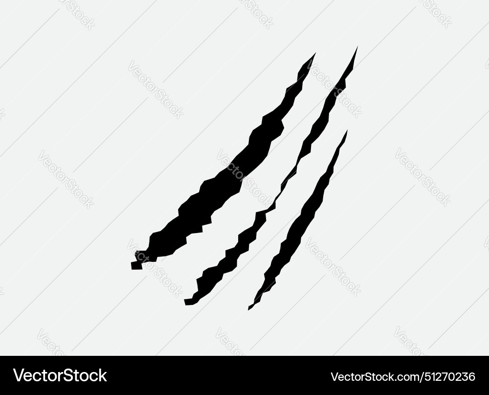 Claws scratches animal monster mark design Vector Image