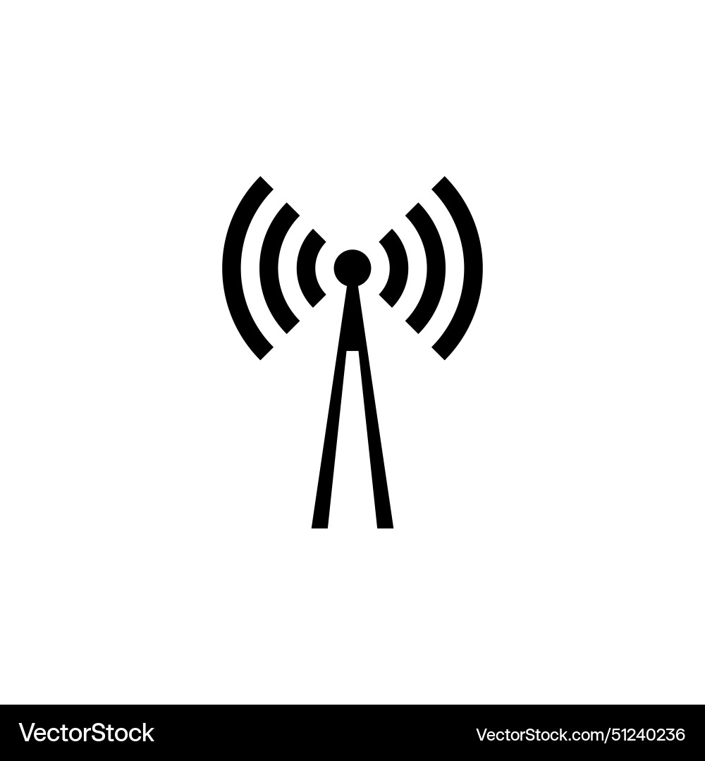 Communication Antenna Flat Icon Royalty Free Vector Image