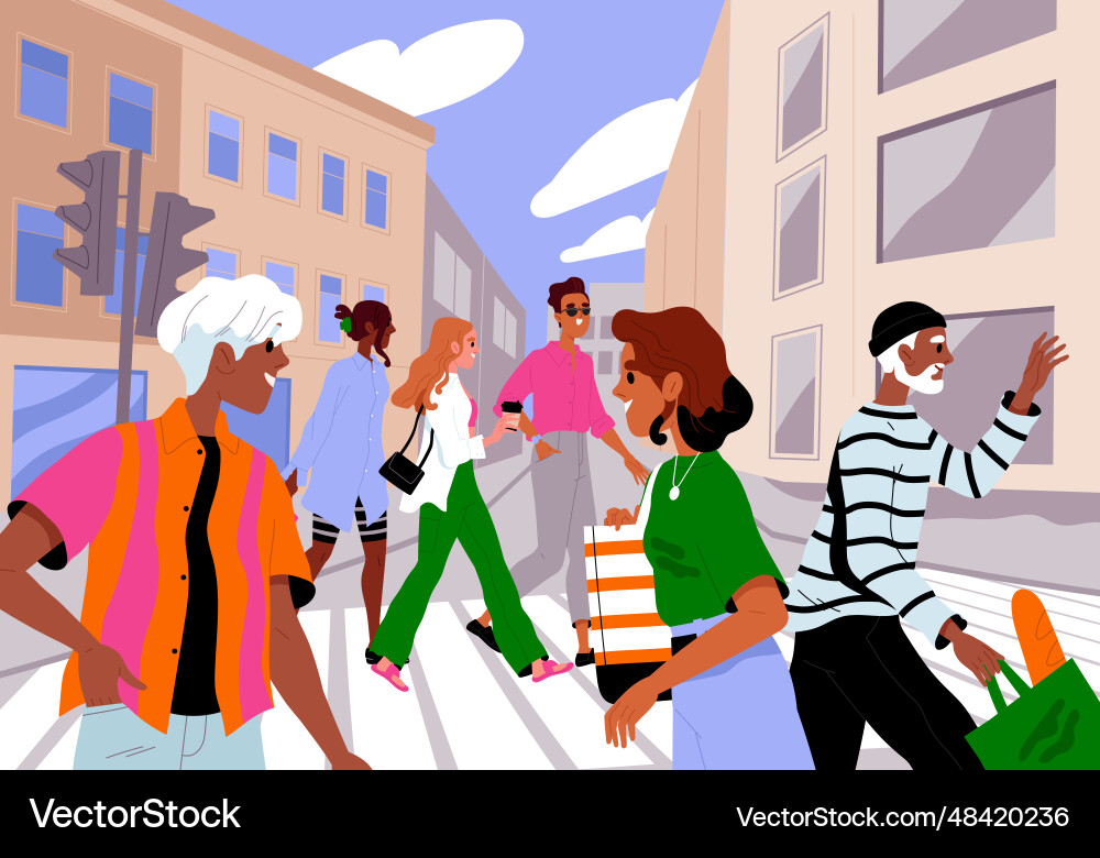 Crowd of people at rush hour Royalty Free Vector Image