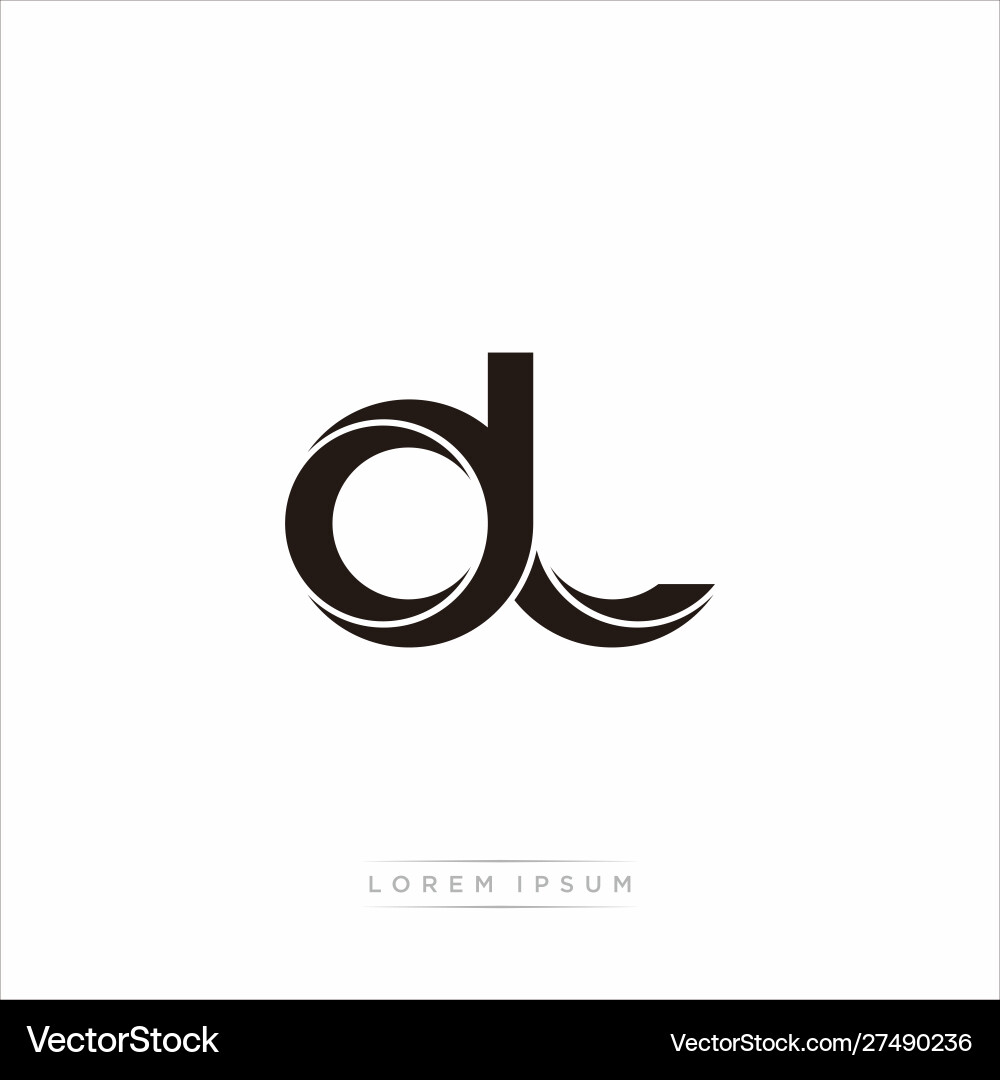 Dl initial letter split lowercase modern monogram Vector Image