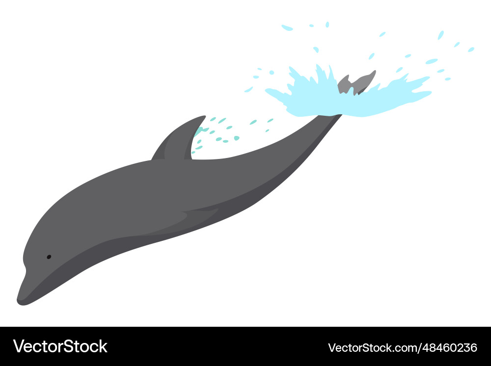 Dolphin jumping out of water animation element Vector Image