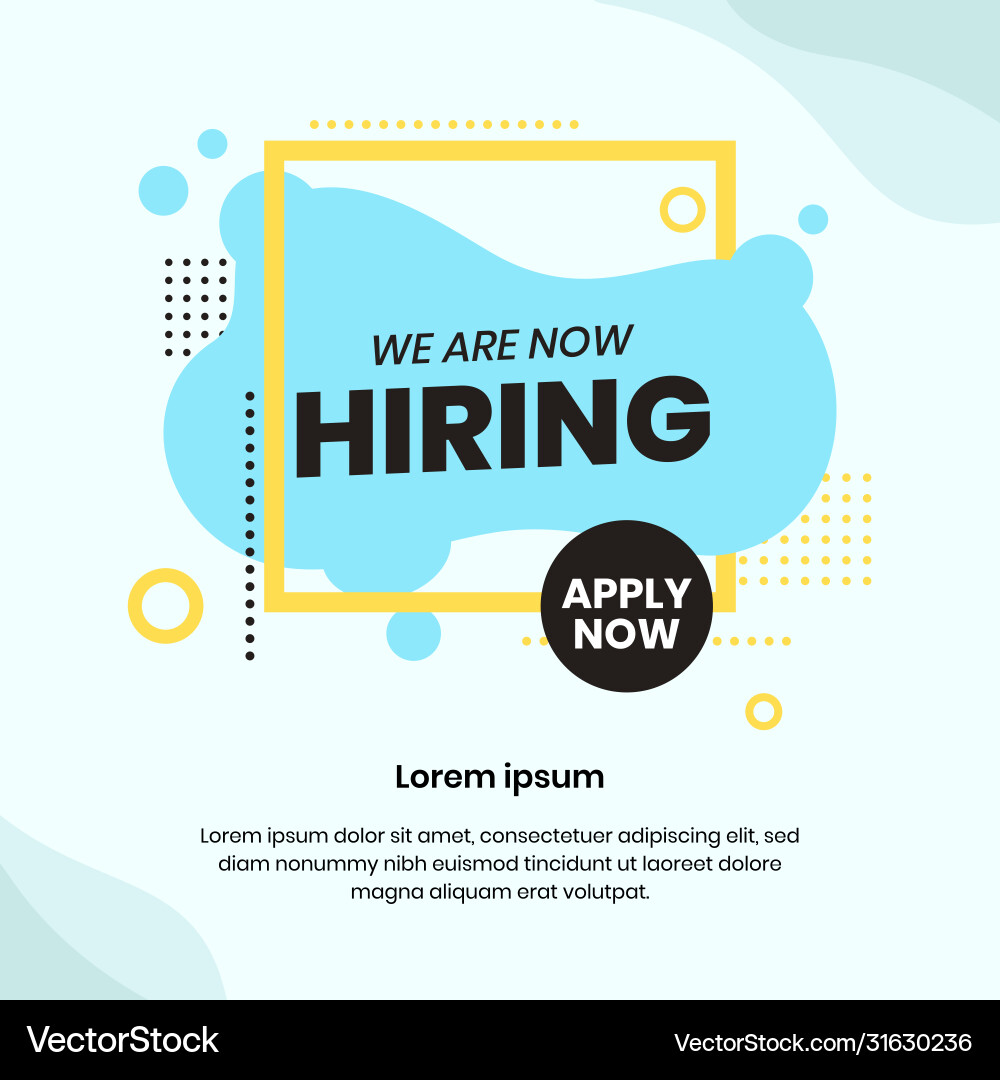 Hiring concept liquid style design Royalty Free Vector Image