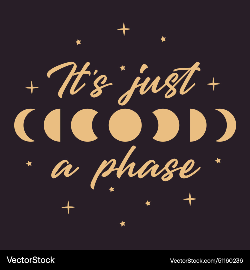Its just a phase phrase celestial moon phases Vector Image