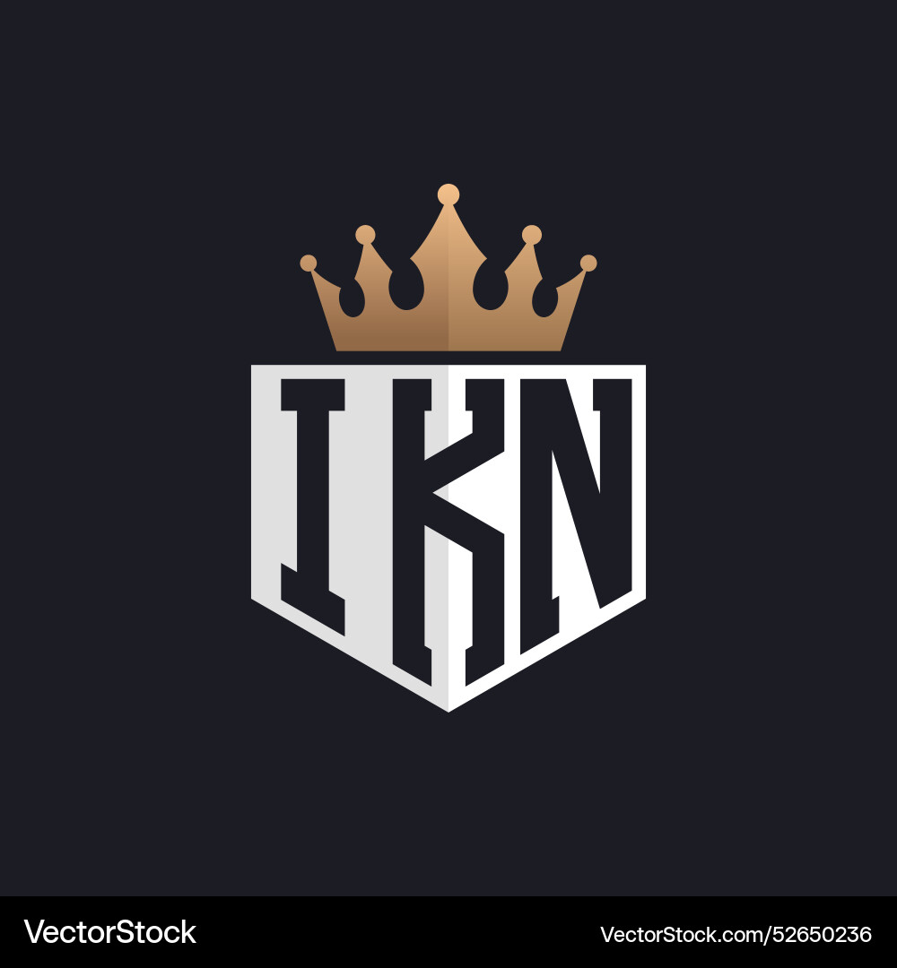 Luxury ikn logo with crown elegant initials Vector Image