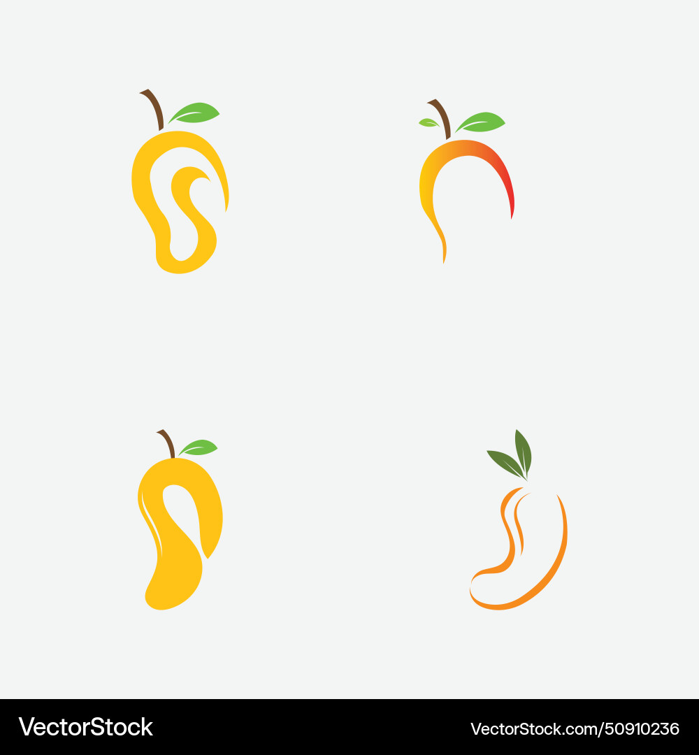Mango logo fruit design simple minimalist style Vector Image