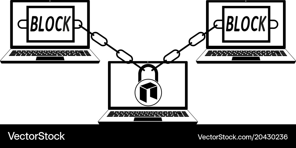 Neo block chain technology Royalty Free Vector Image