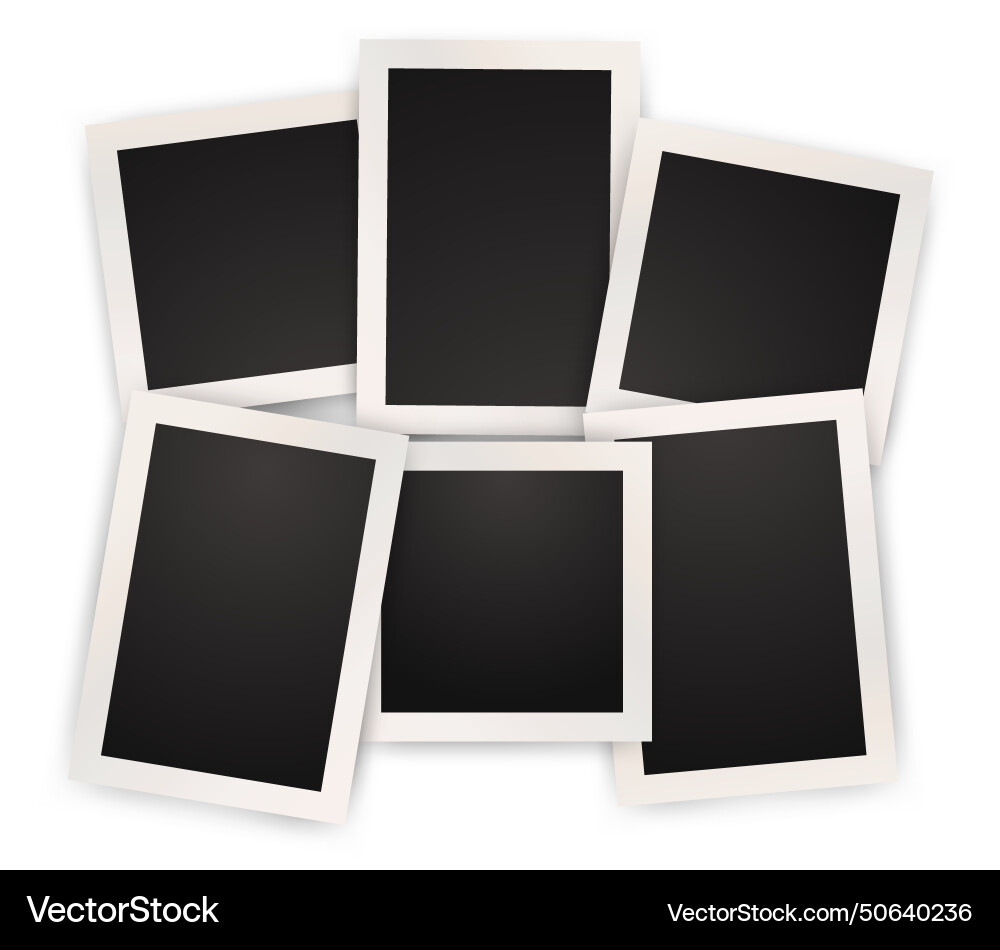 Photo album template instant frame mockups Vector Image