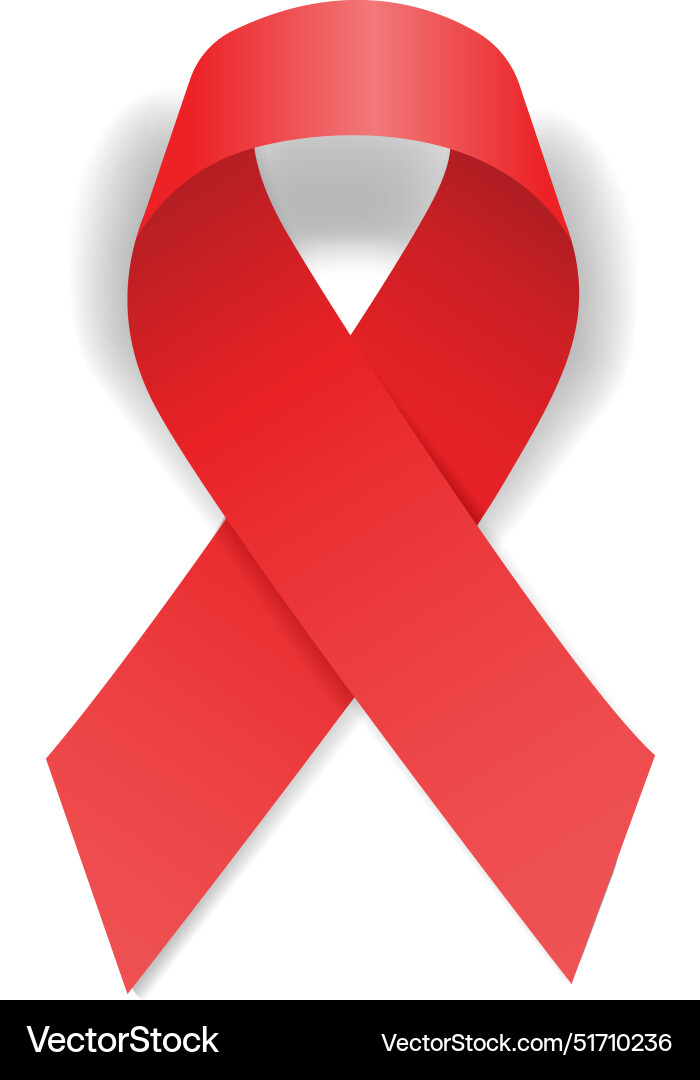 Realistic hiv aids ribbon Royalty Free Vector Image