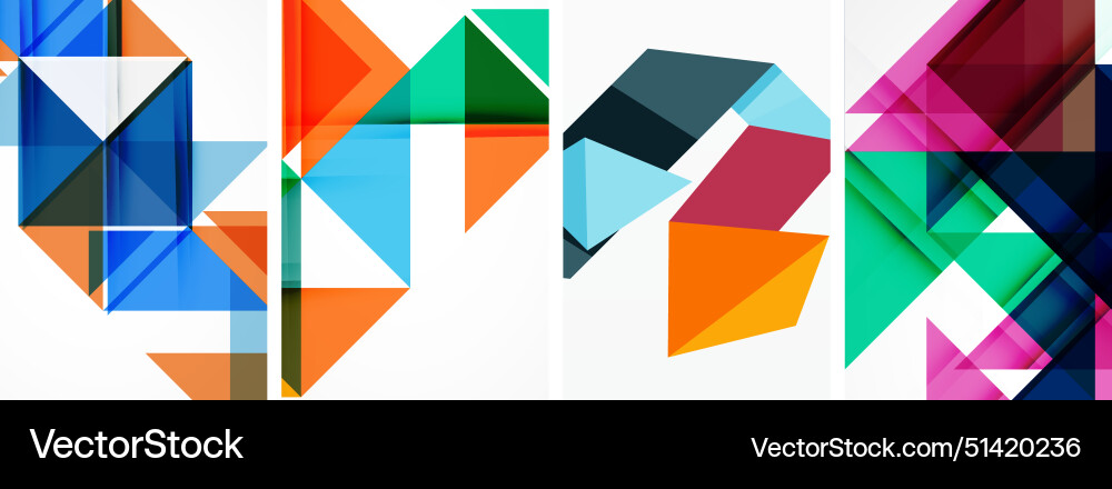 Set of abstract random triangle composition Vector Image