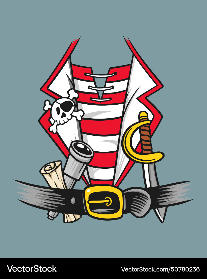 Stylized of a classic pirate costume Royalty Free Vector