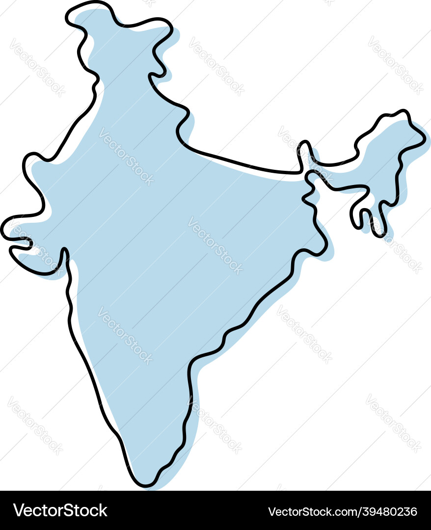 Simple Images Of India Map Premium Vector | Hand Drawn Map Of India