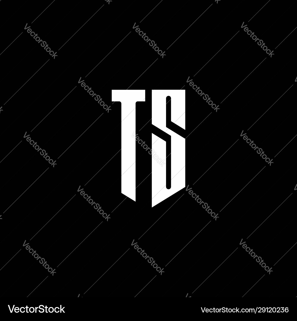 Ts logo monogram with emblem style isolated Vector Image