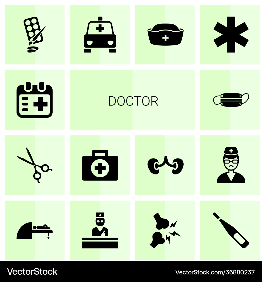 14 doctor icons Royalty Free Vector Image - VectorStock