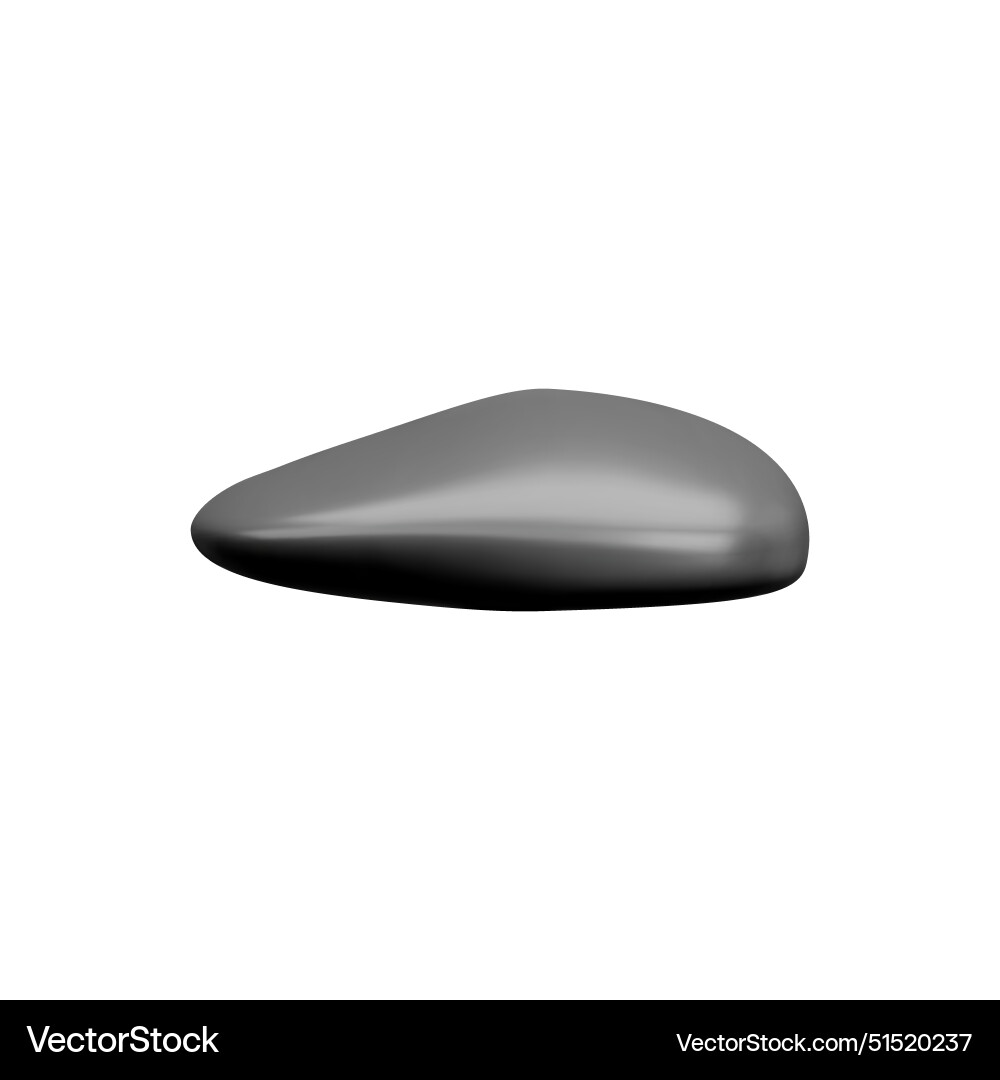 3d icon black flat boulder with smooth Royalty Free Vector