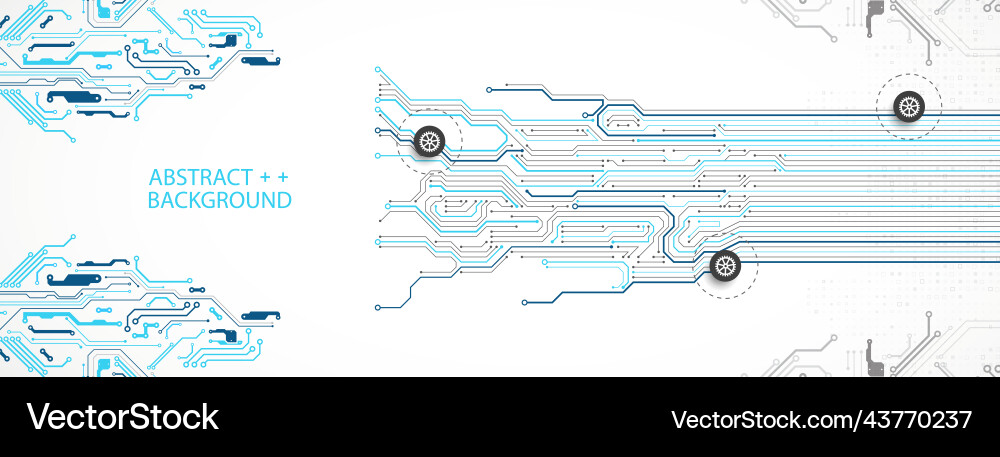 Abstract Technology Circuit Board Communication Vector Image