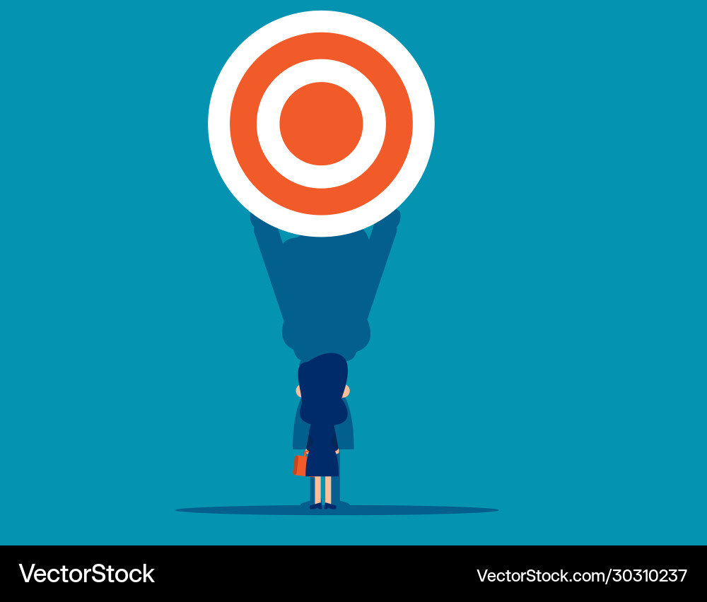Big strong shadow hold target flat business Vector Image