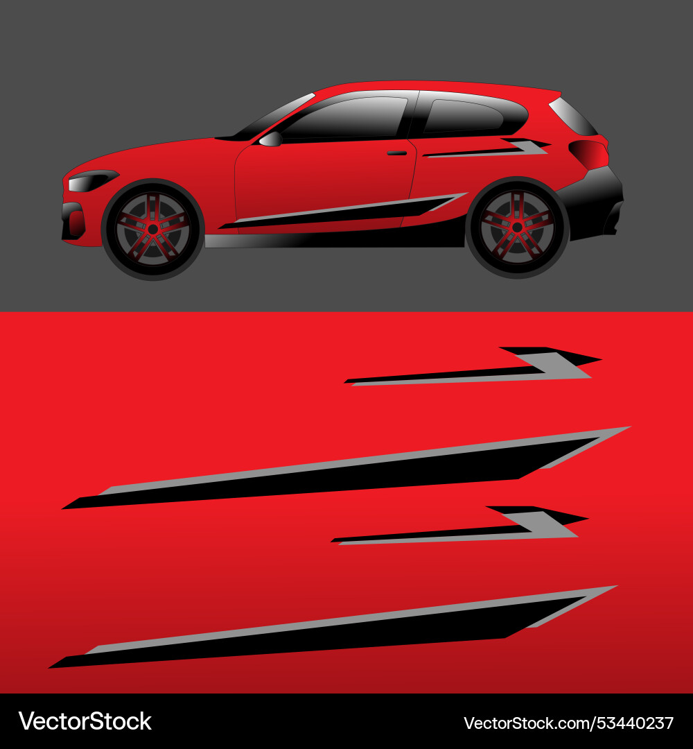 Car body template sticker Royalty Free Vector Image