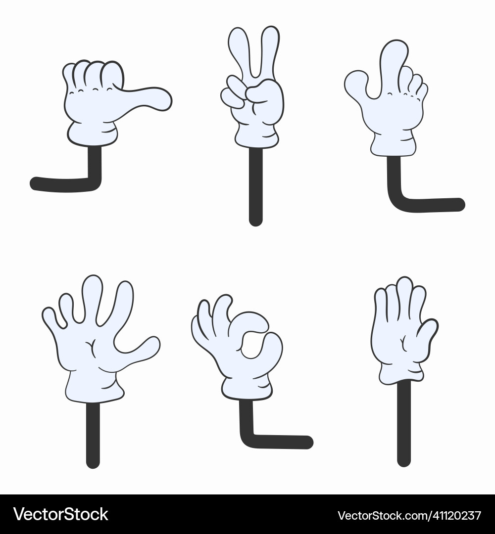 Cartoon arms gestures in hand drawn doodle style Vector Image