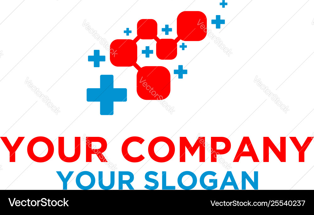 Digital medical control logo design Royalty Free Vector