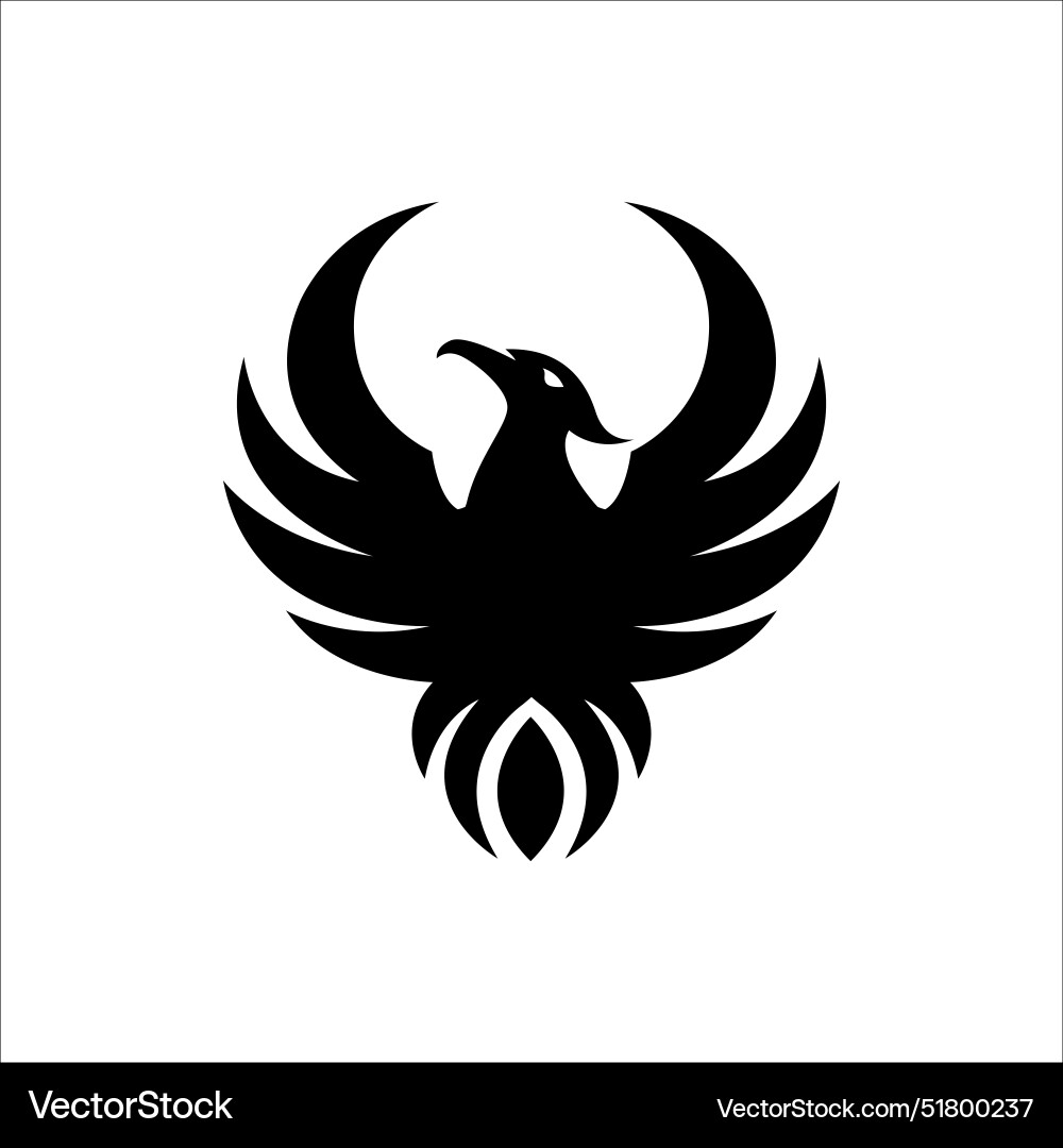 Elegant stylized phoenix bird Royalty Free Vector Image